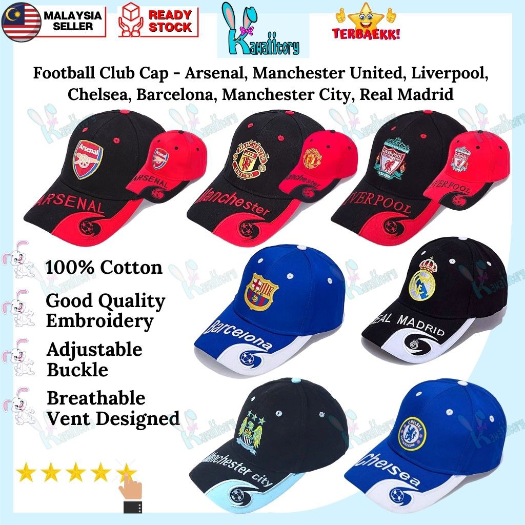 [Ready Stock] Football Cap Sport Baseball Caps Style Embroidery TOPI ...
