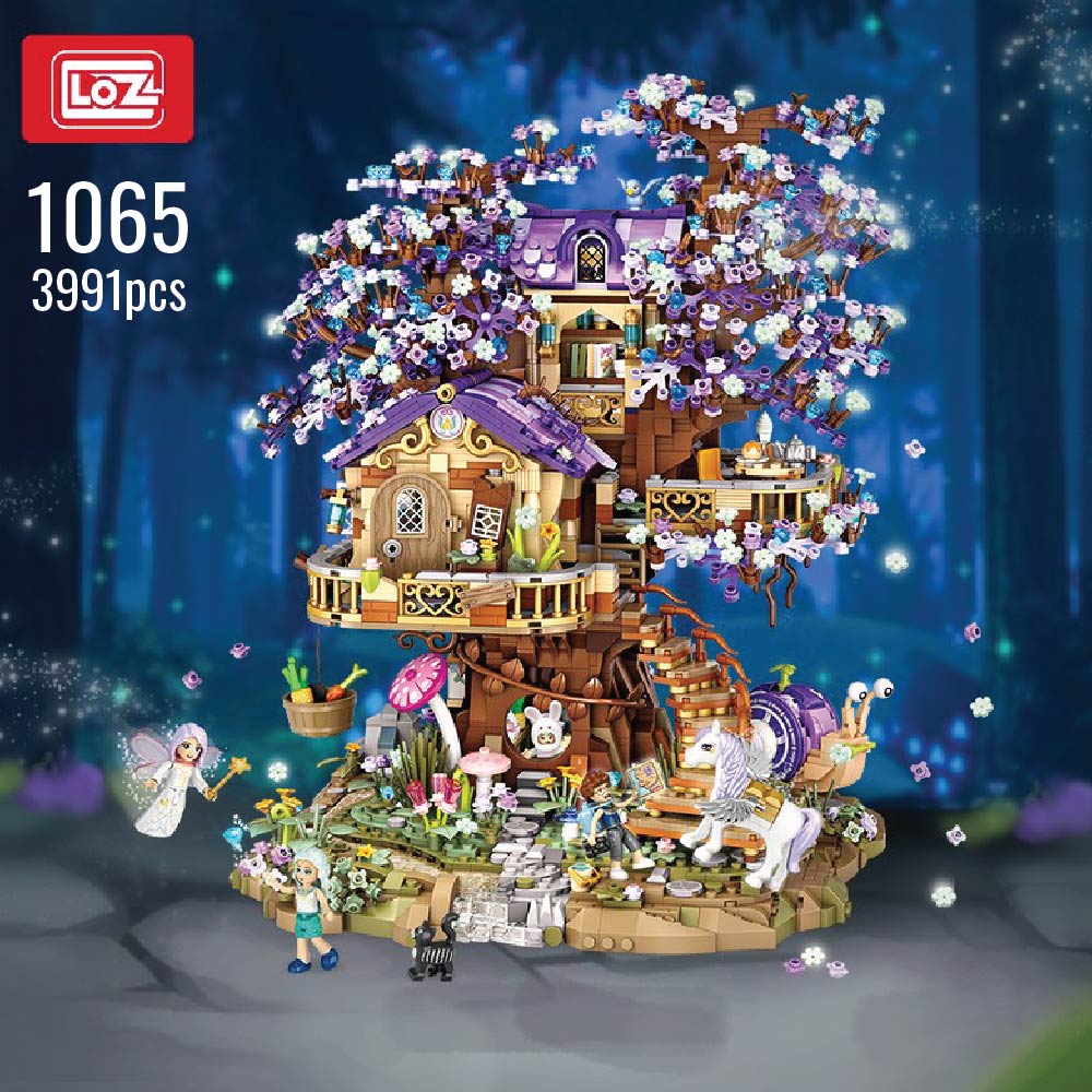 LOZ IDEAS 1065 Mini Block Elves Purple Tree House Elf Fairy Tale ...