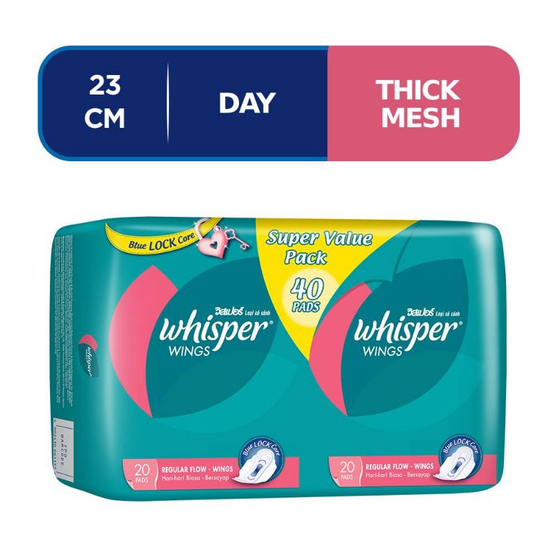 Whisper Regular Flow Wing Sanitary Pad | Shopee Malaysia