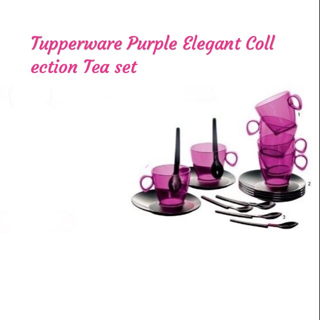 Tupperware Purple Elegant Collection coffee cup &tea cup set | Shopee ...