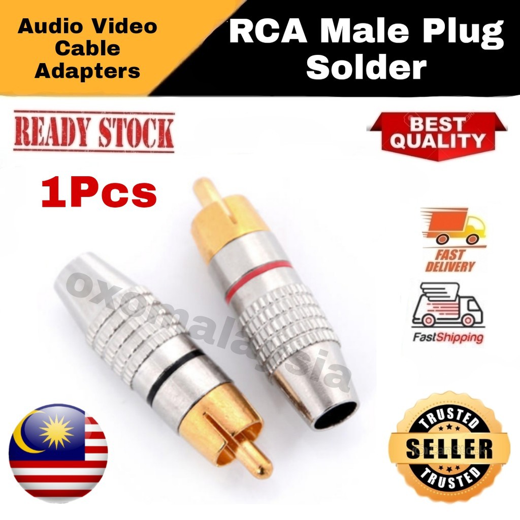 (1pcs) RCA Male Plug Solder Audio Video Cable Adapters | Shopee Malaysia
