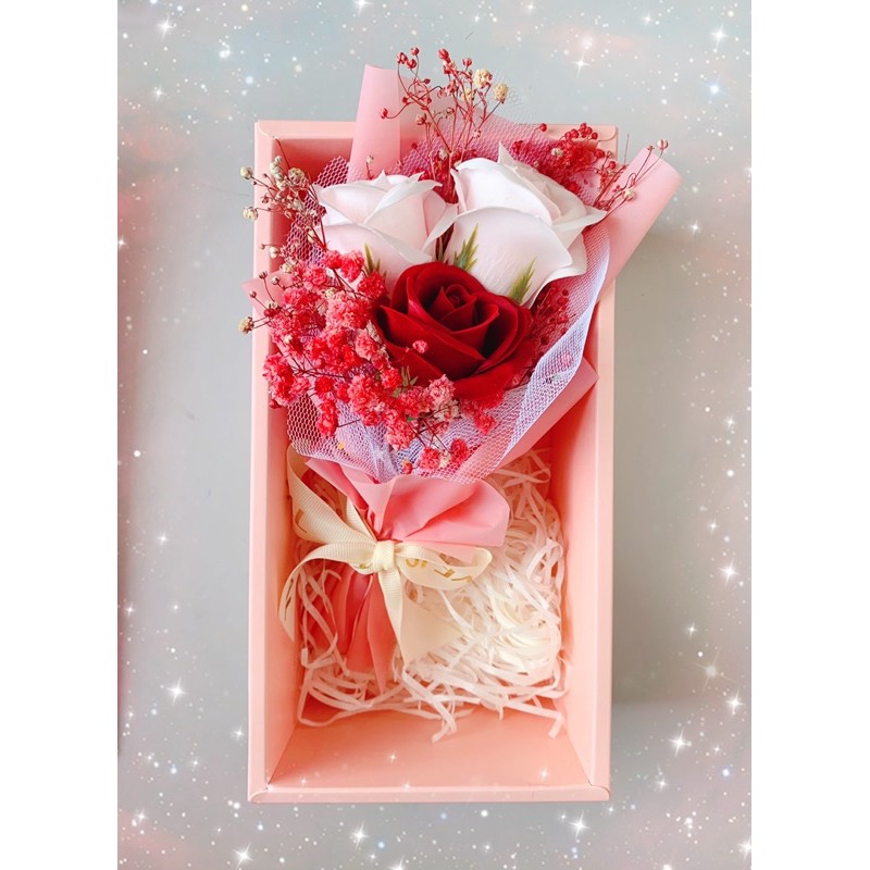 [SOAP ROSE BOX] 3 Stalk Soap Rose with Box Valentines Day Gift | Shopee ...