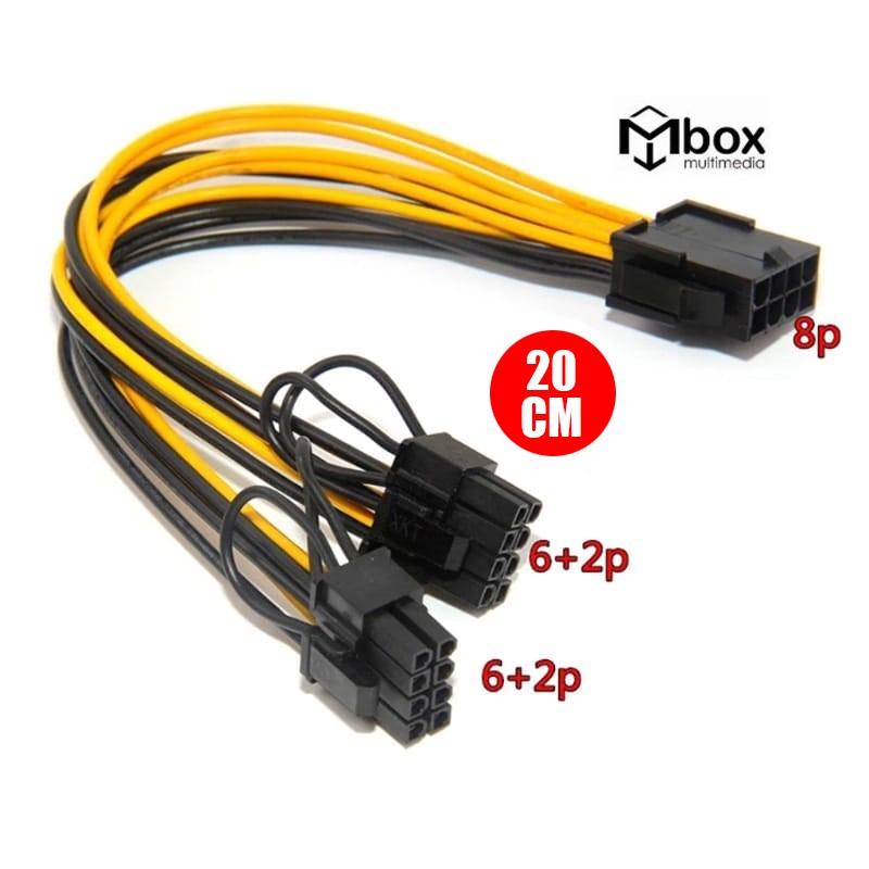 (STOCK READY)MBOX PCIe 8 pin to 2 x 8 pin (6+2) GPU Power Cable ...