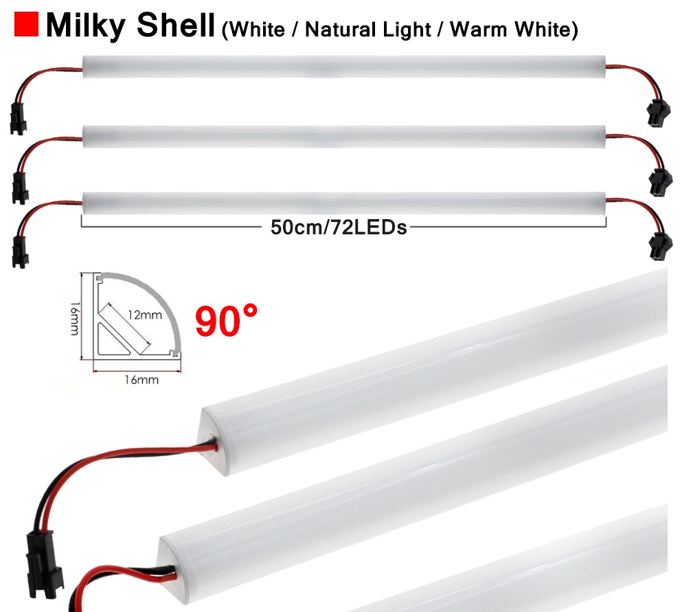 1-6 Pieces Set V Shape LED Strip Light 220V 8W 50cm 72LED Corner LED ...