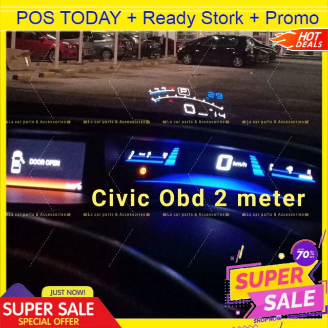 OBD2 ODB OBD 2 Meter Gauge Multi Speed Rpm Water Temp Sound Alarm ...