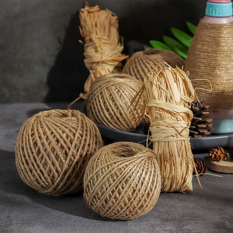 Ready Stock 30/50m 2mm Primary Color Natural Jute Twine String Rope ...