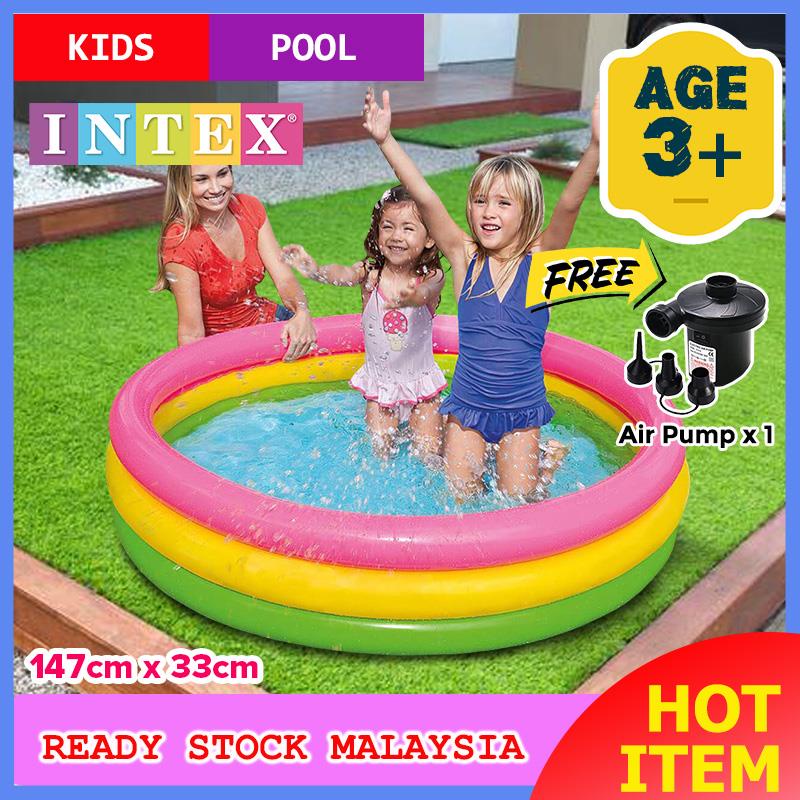 INTEX 57422 (NP34) Sunset Glow Three Rings Soft Inflatable Floor ...