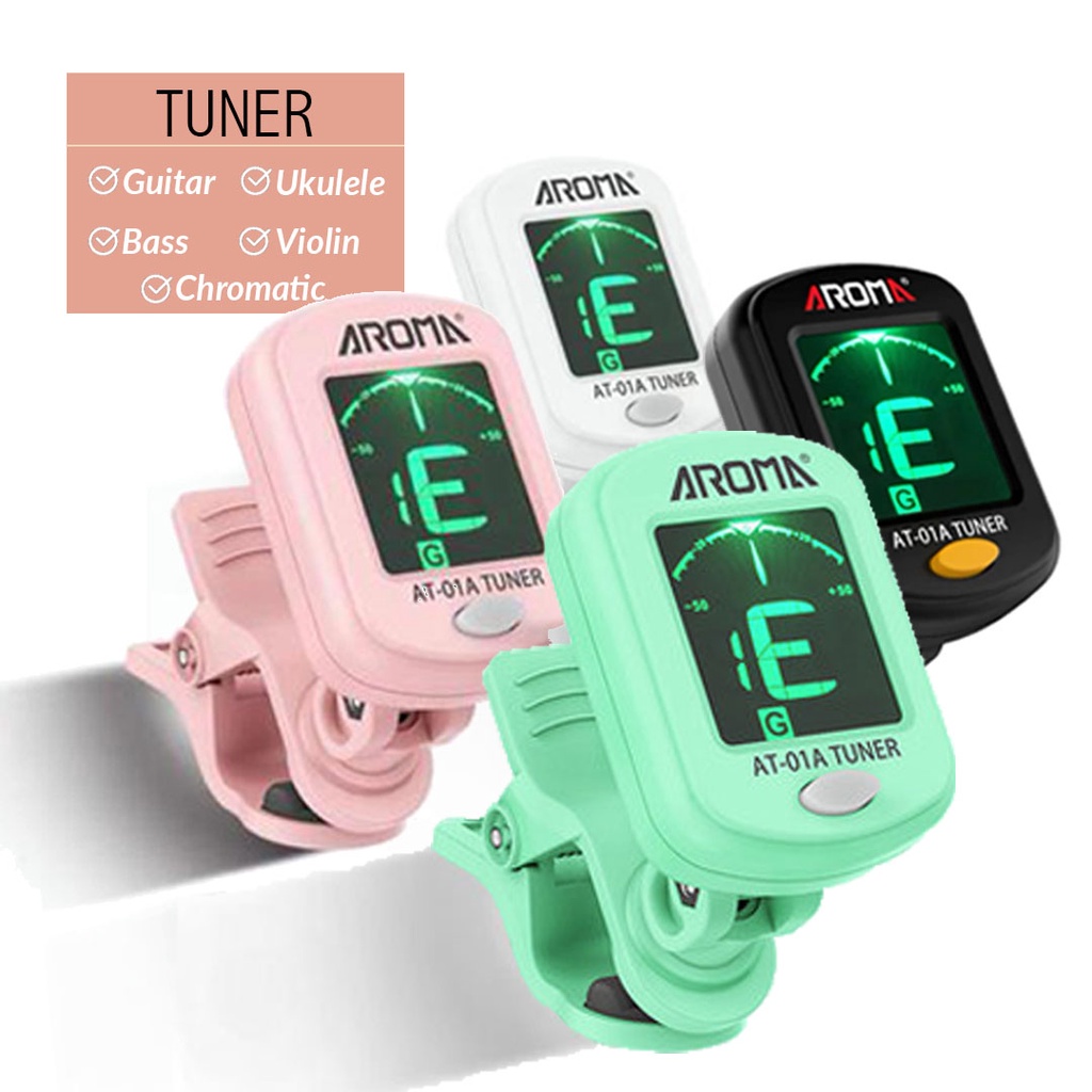 Aroma A01 Tuner LCD Clip-on Guitar Tuner Bass Tuner Violin Tuner ...