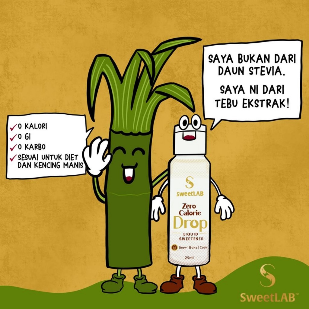 Sweetlab Zero Calorie Drop Liquid Sweetener (25ml) Pengganti Gula Cair ...