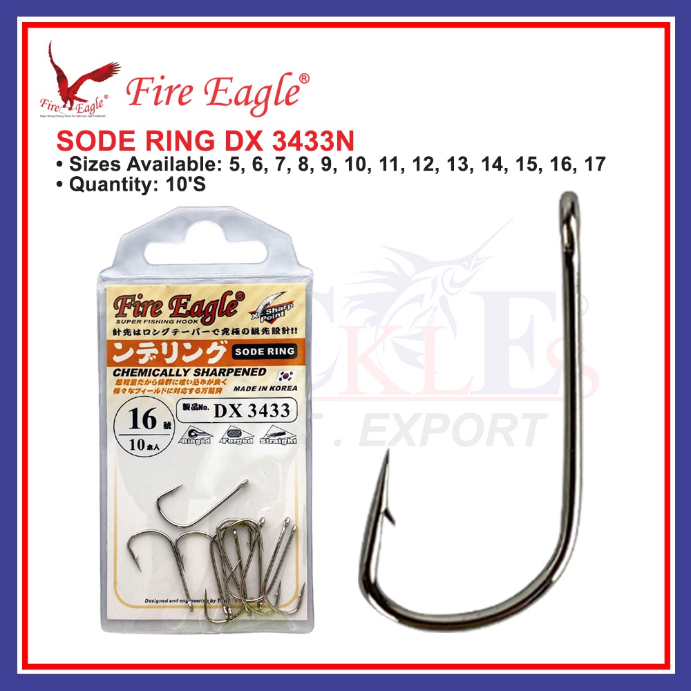 (10'S) Fire Eagle Sode Ring DX 3433N Ringed Fishing Hook Matakail ...