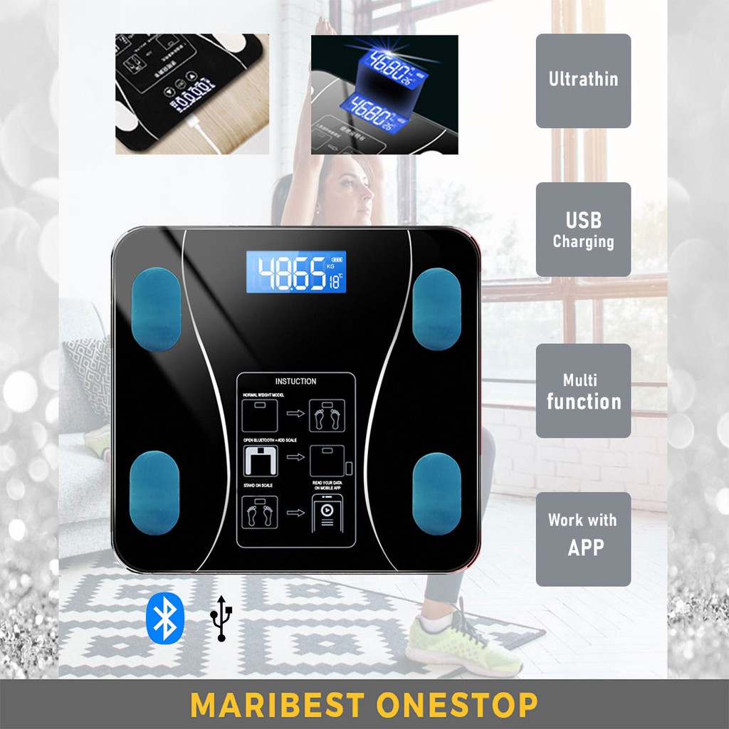 YS79 SMART INTELLIGENT FAT SCALE WEIGHT MANAGEMENT BLUETOOTH SCALE BODY ...