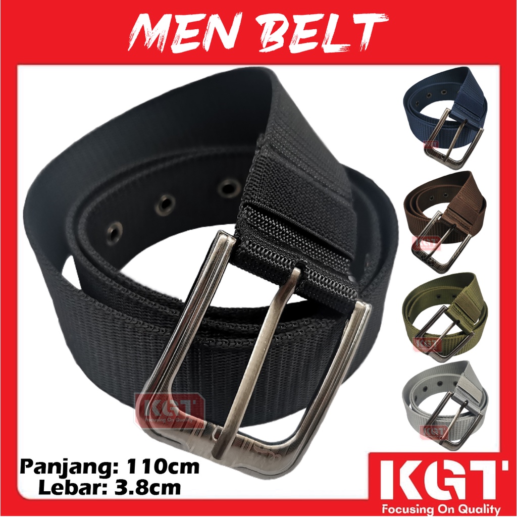 Men Military Army Canvas Stylist Buckle Belt Belts 110cm Length Lubang ...