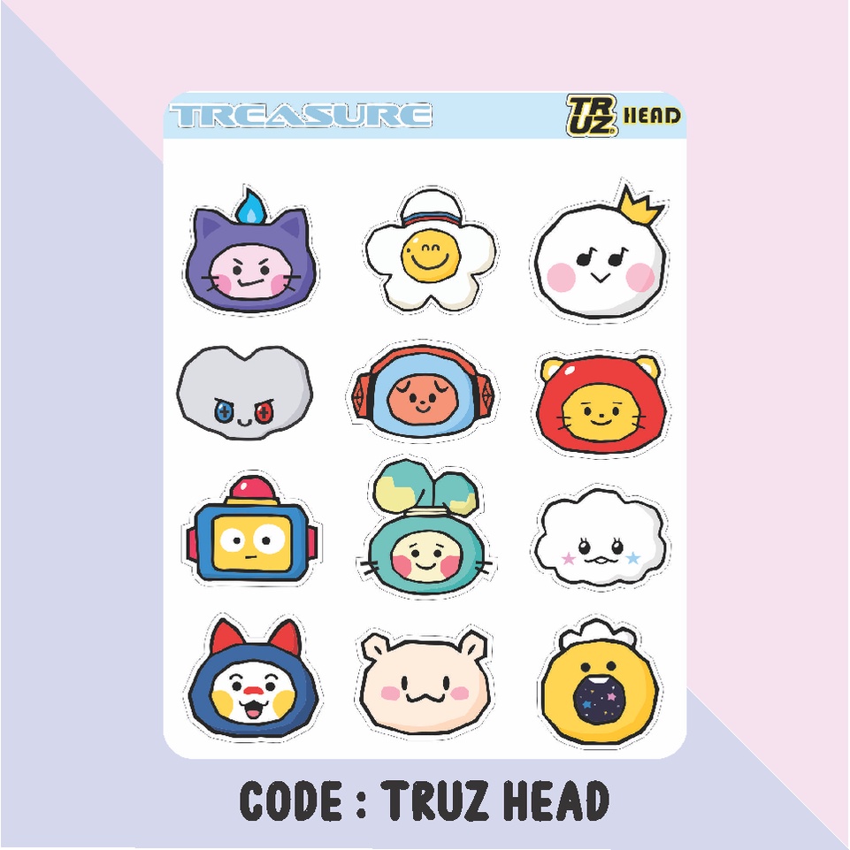 Sticker TREASURE TRUZ CHILLY ROMY YOCHI MATETSU BONBON HIKUN LAWOO YEDEE SOM RURU WOOPY POPONG ...