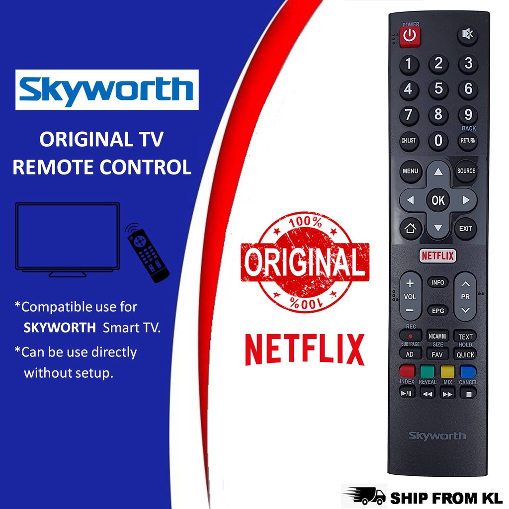 ***ORIGINAL*** SKYWORTH Smart TV Remote Control With Netflix Butoon ...