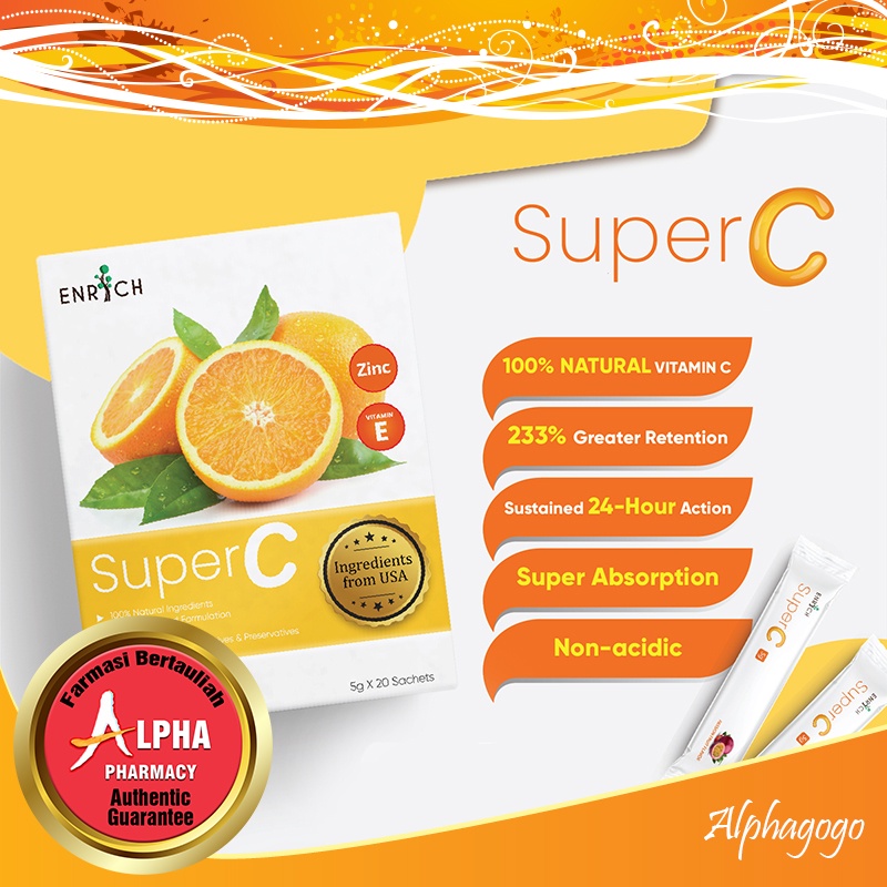 ENRICH Super C - Passion Fruit Flavor (5gX20 Sachets) | Shopee Malaysia