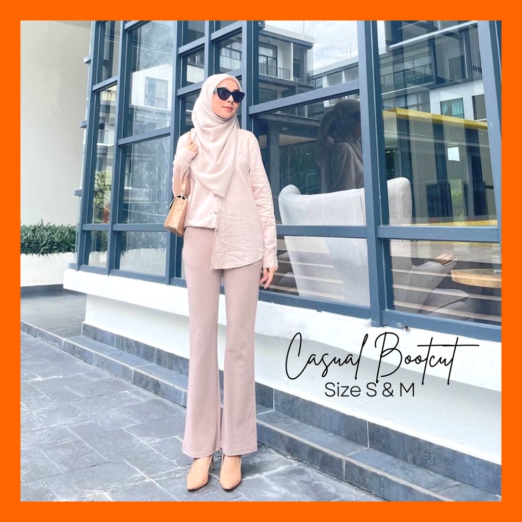 Casual Bootcut S & M /seluar panjang wanita seluar bootcut perempuan ...