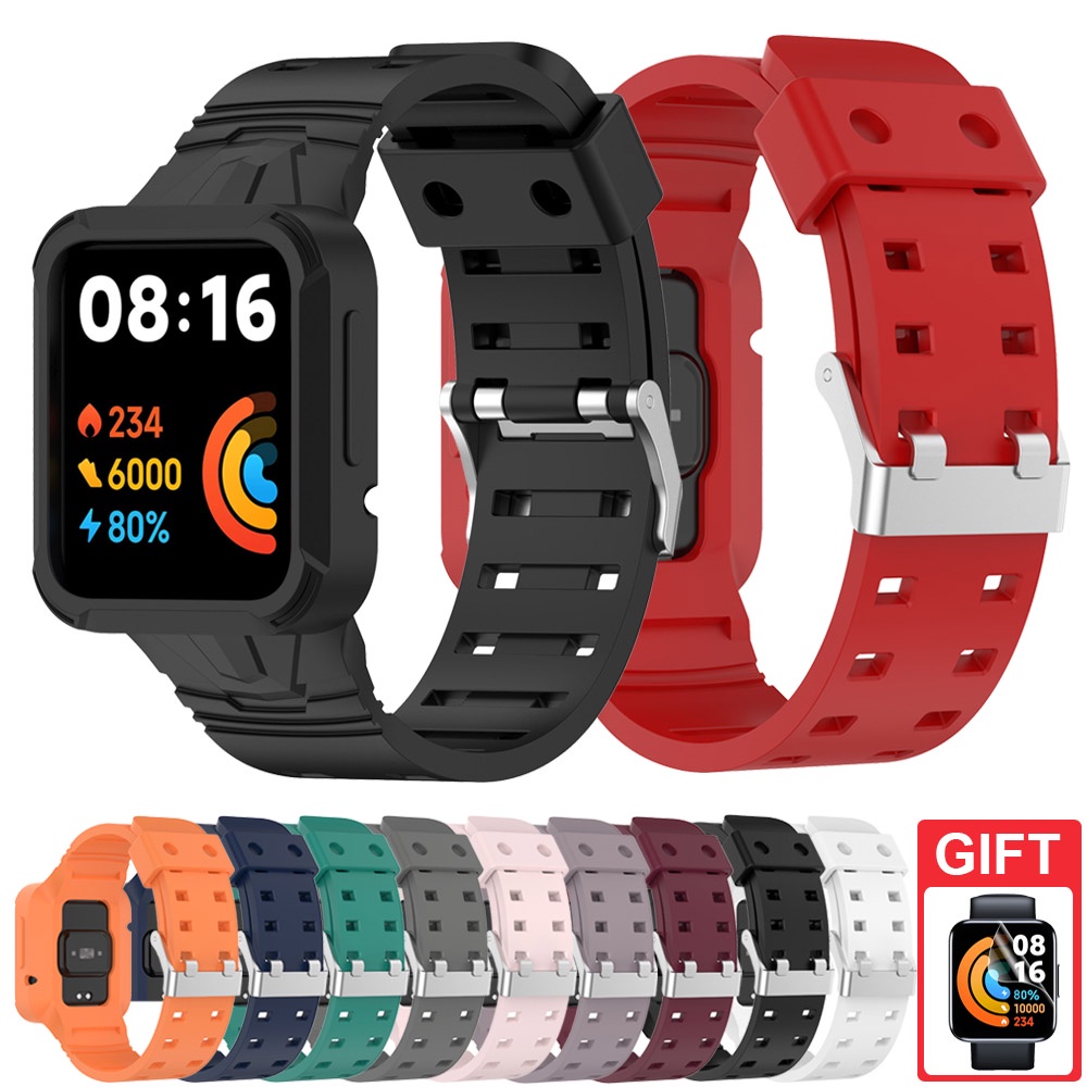 Silicone Strap with Case Bracelet Band for Xiaomi Mi Watch Lite / Redmi Watch 2 Lite / Poco ...