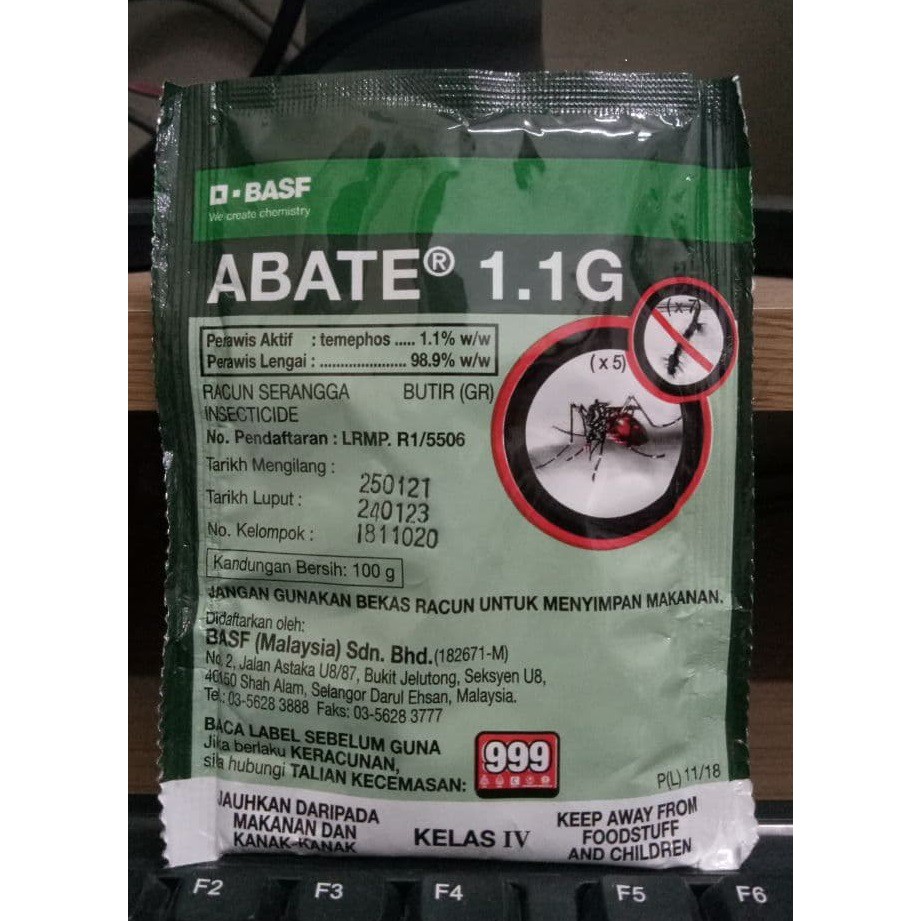 100GM ABATE 1.1g (Ubat Jentik-jentik) Mosquito Larvae Killer air baja ...