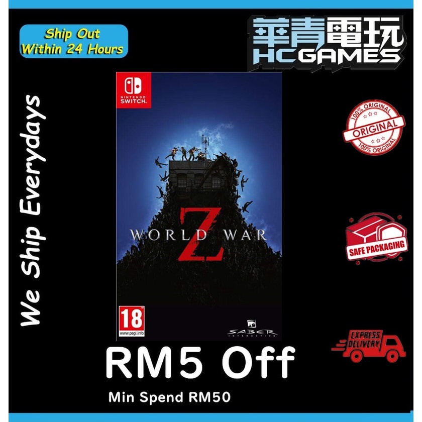 Switch World War Z (English/Chinese-Catridge-New Seal) WWZ / 末日之战 ...