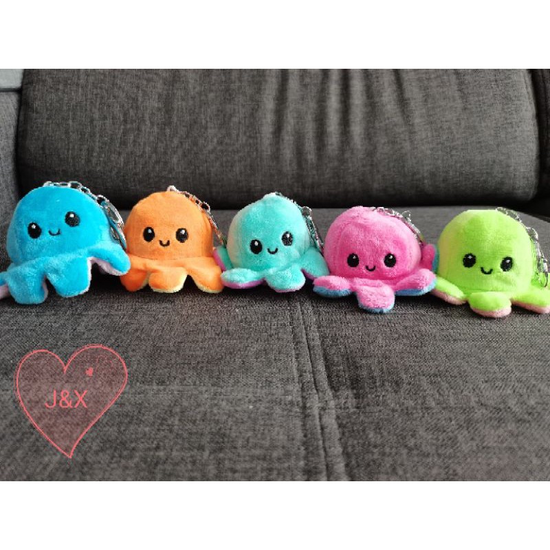 Reversible octopus keychain 10cm cute octopus doll flip octopus10cm ...