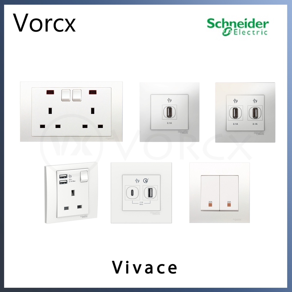Schneider Vivace Switch White ( Extra Options ) | Shopee Malaysia