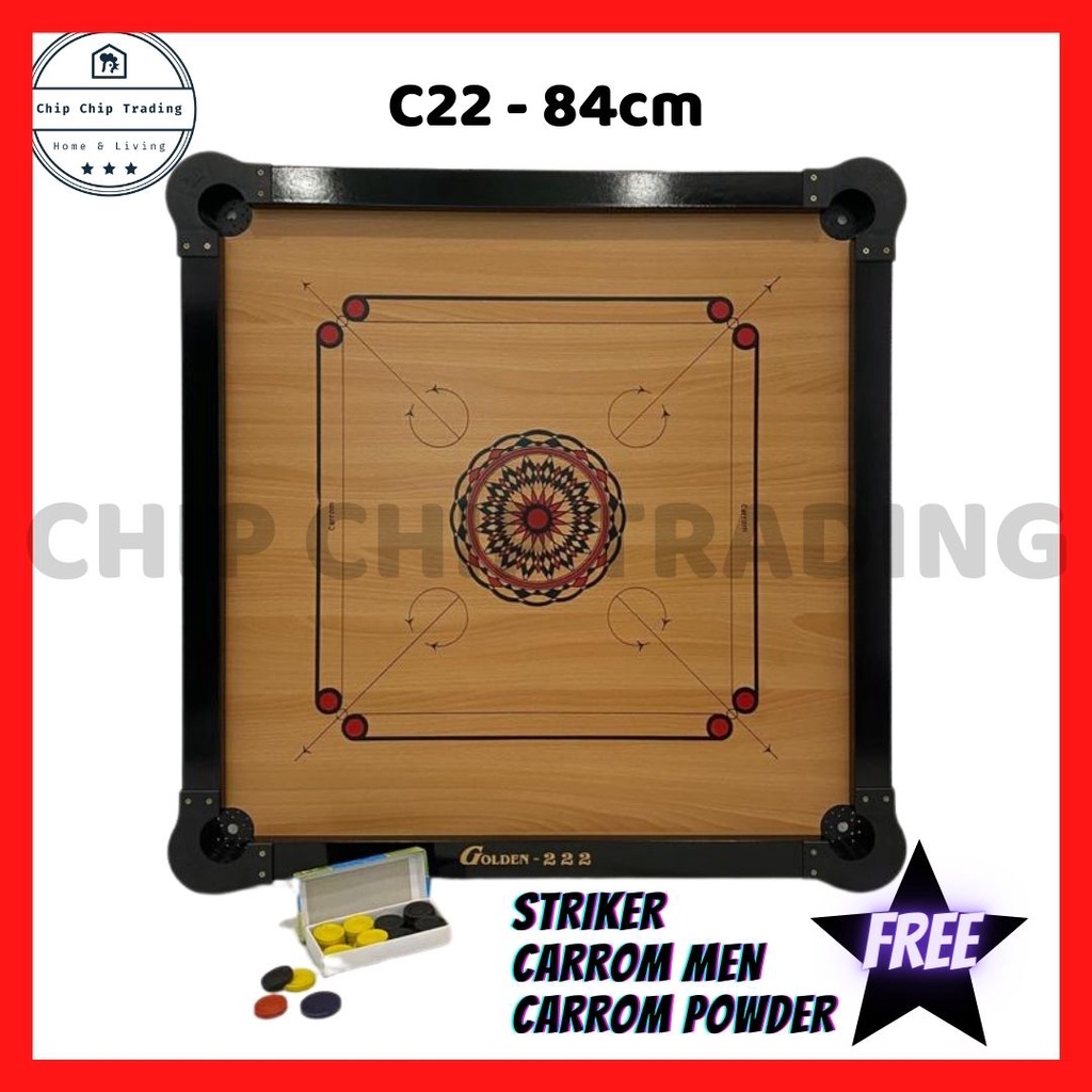 Classic 84cm Wooden Frame Carrom Board *FREE CARROM POWDER &CARROM MEN ...