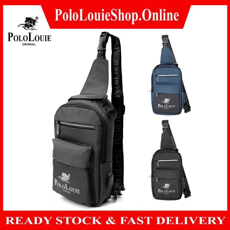 Original Polo Louie Men's Unisex USB Chest Bag Water Resistant ...