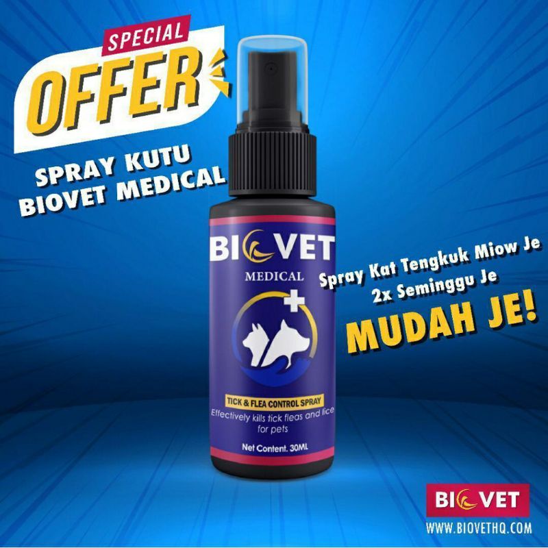 Biovet Ubat kutu kucing/spray tick and flea control biovet 120ml | Shopee Malaysia