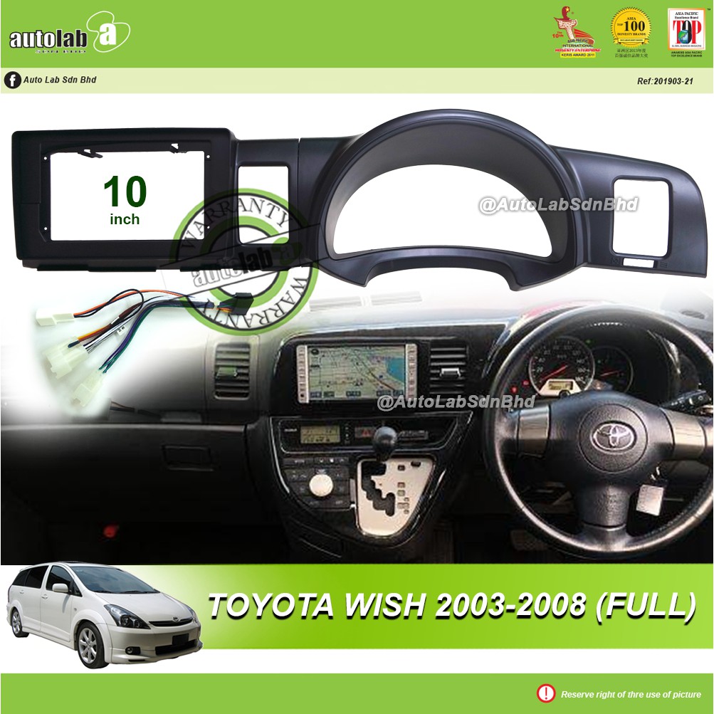 Android Player Casing 10" Toyota Wish 2003-2008 (Full) with Socket ...