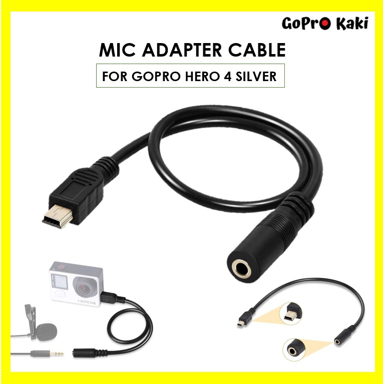 3.5mm Microphone Adapter for GoPro Hero4 Silver ( Ship From Malaysia ...