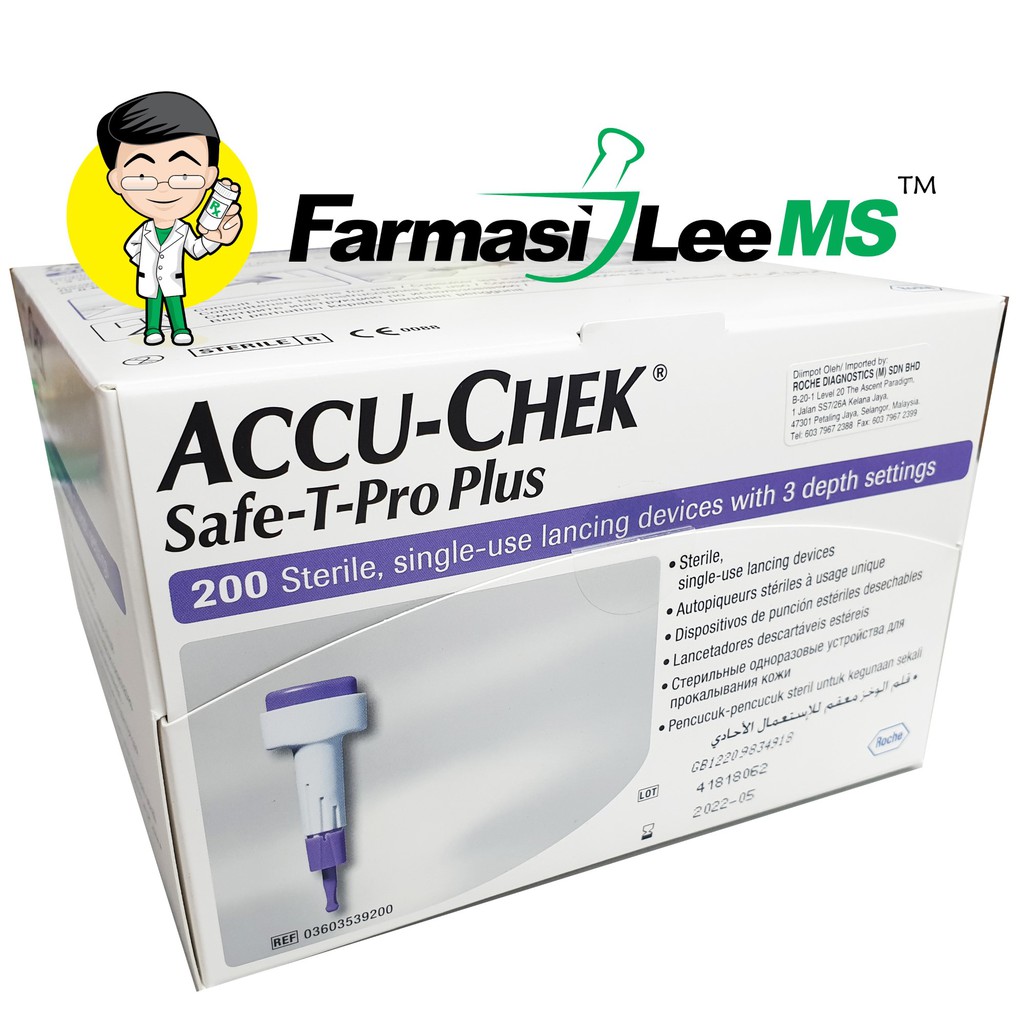 Accu-Chek Safe T Pro Plus 200s Sterile, single use lancing devices with ...