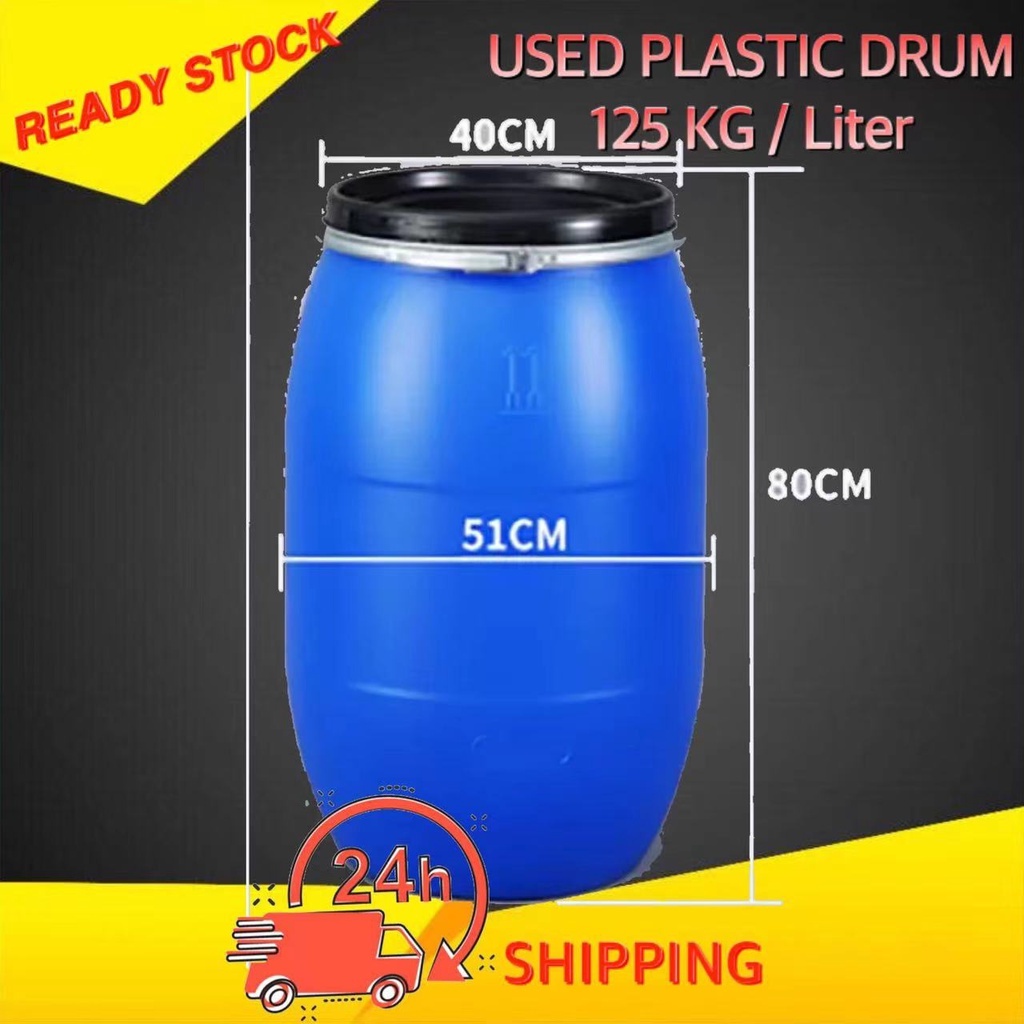 (READY STOCK) Tong Drum / Tong Drum Biru/Tong Air/Open top Drum 125 ...