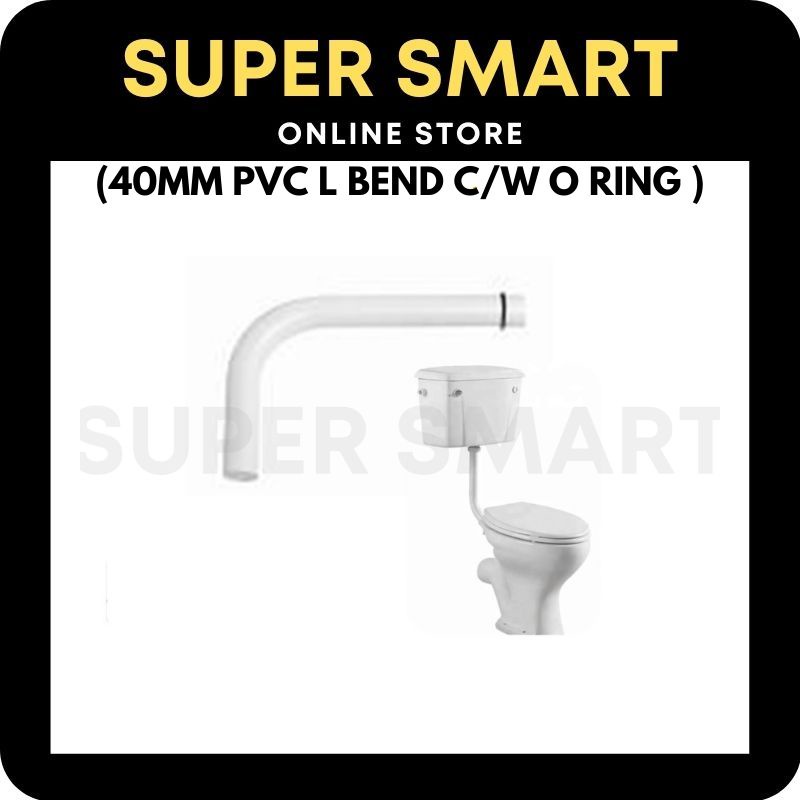 PVC L SHAPE BEND 40MM C/W O RING FOR LOW LEVEL CISTERN | Shopee Malaysia