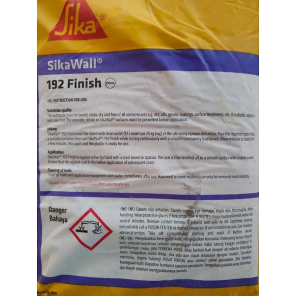 SIKA WALL 192 FINISH /SKIM HALUS FIN8SH (25KG) WHITE | Shopee Malaysia