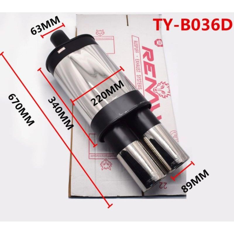 3.5” Inch Remus Car Mpv Suv Muffler Exhaust Pipe Twin Tip Round Tip ...