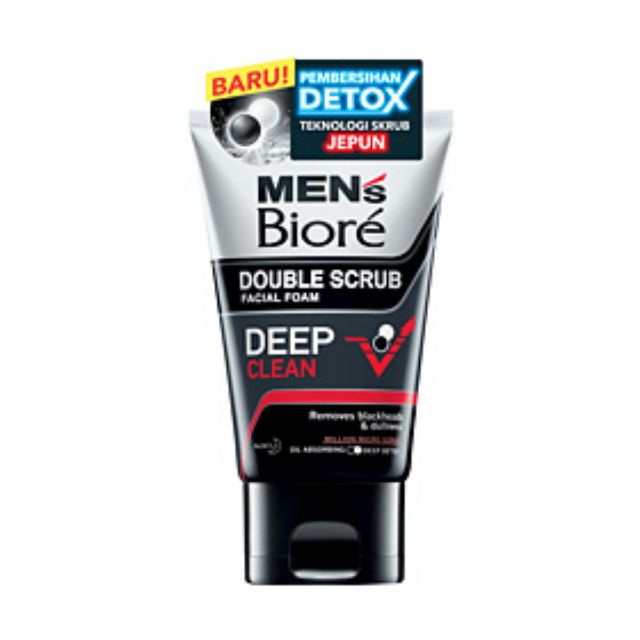 Biore Men's Double Scrub Facial Foam Bright Clean 100g | Shopee Malaysia