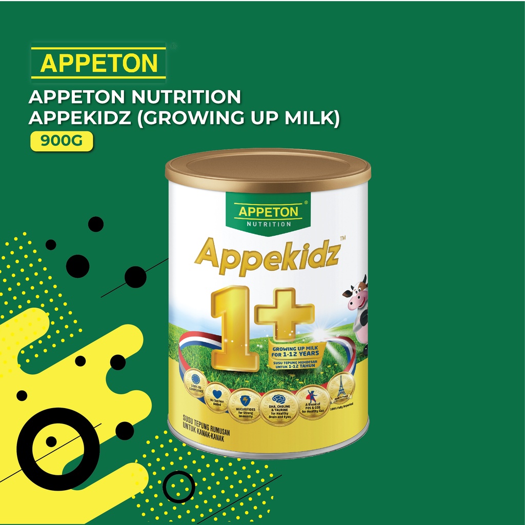 APPETON AppeKidz for 1-12 Years Old Growing Up Milk Formulated with DHA ...