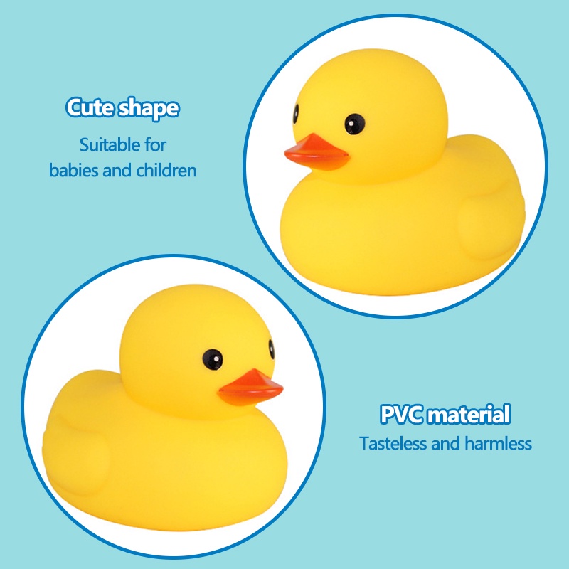 Silicone Yellow Duck Bathing Toy Ducklings Children's Educational Toys ...