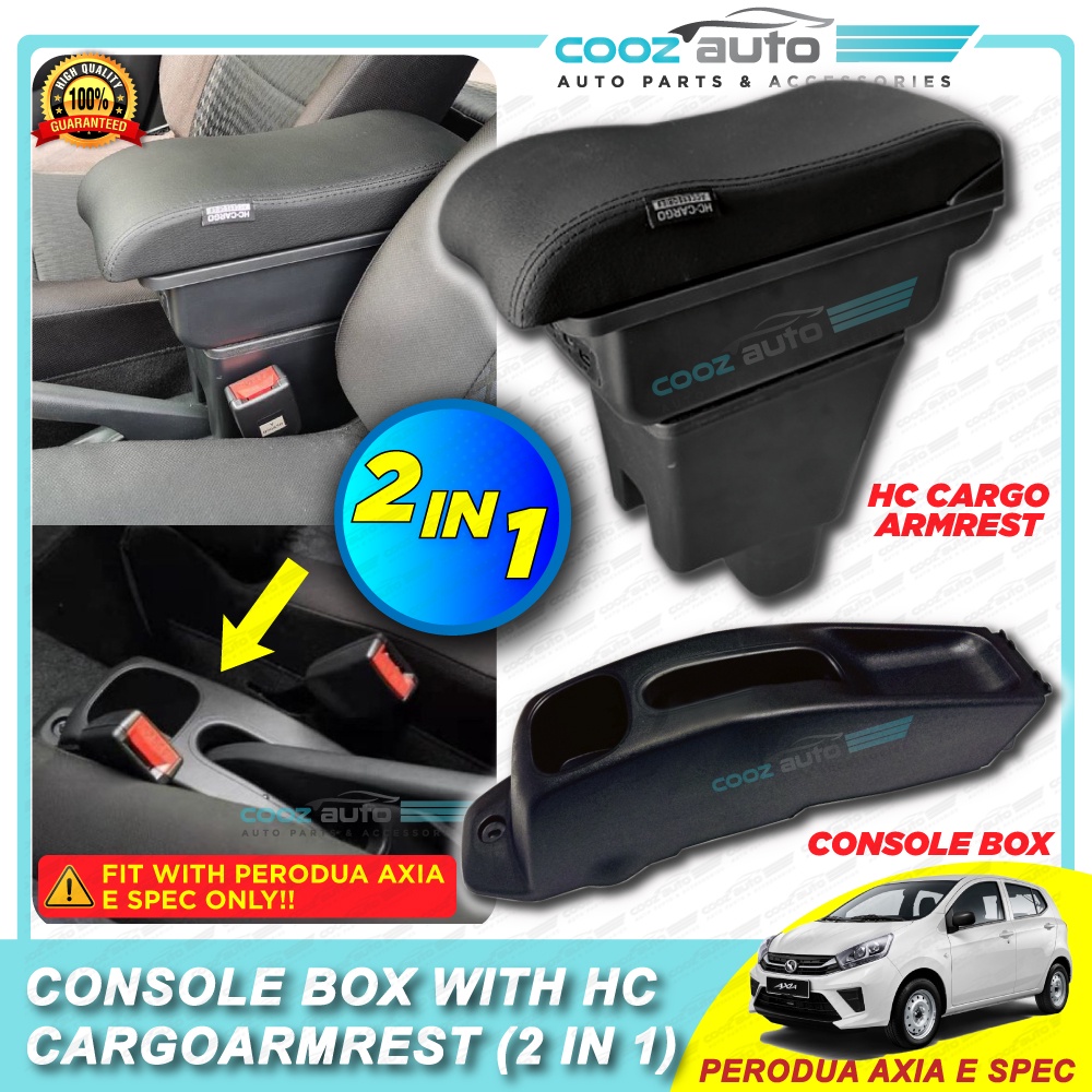 Perodua Axia E Spec 2IN1 Console Handbrake Box USB LED Indicator Double ...
