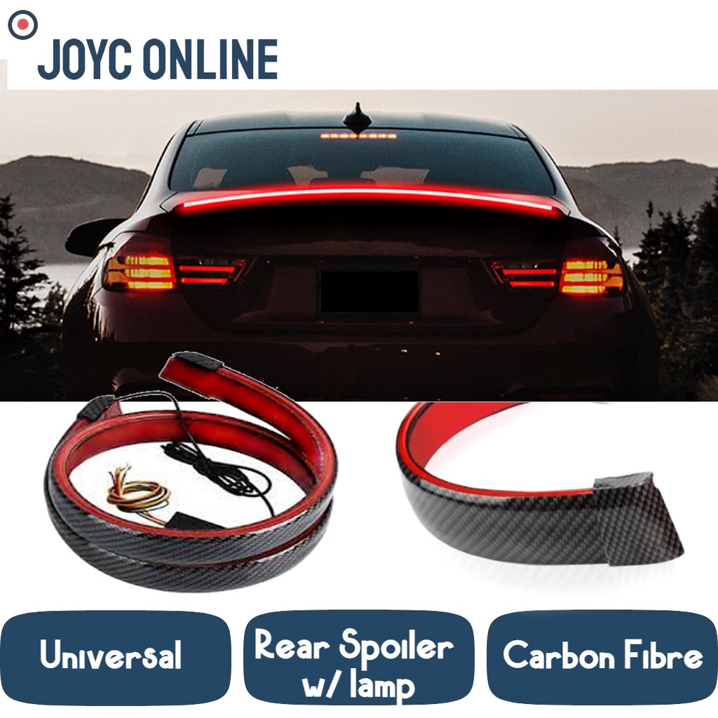 120cm Universal Spoiler SAMURAI Ducktail Carbon With Flash Led Light ...