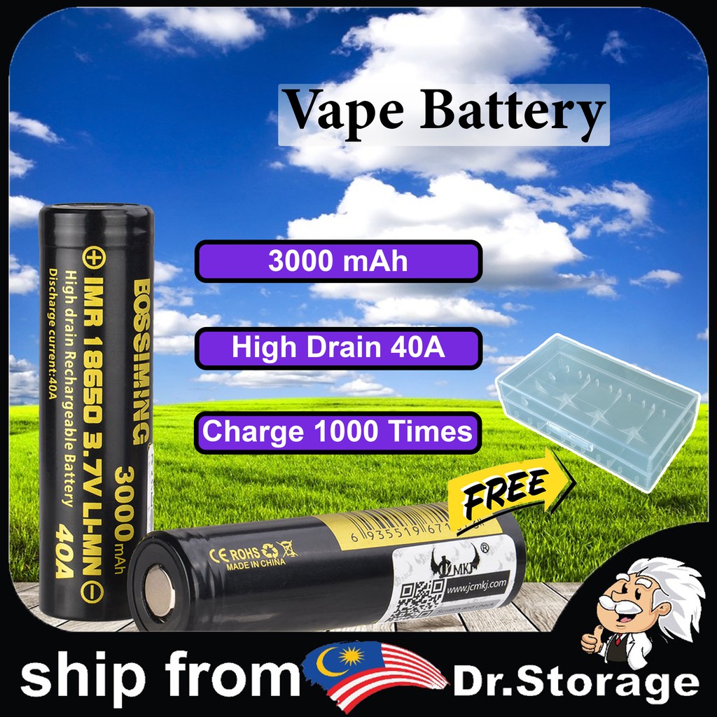 Vape Battery 18650 3.7v Rechargeable Lithium Li-Ion Charge Battery ...