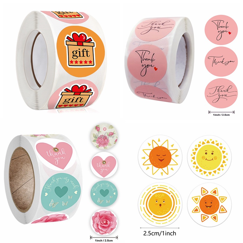 500pcs Gift Stickers Satisfaction Five-Star Thank you Sealing Sticker ...