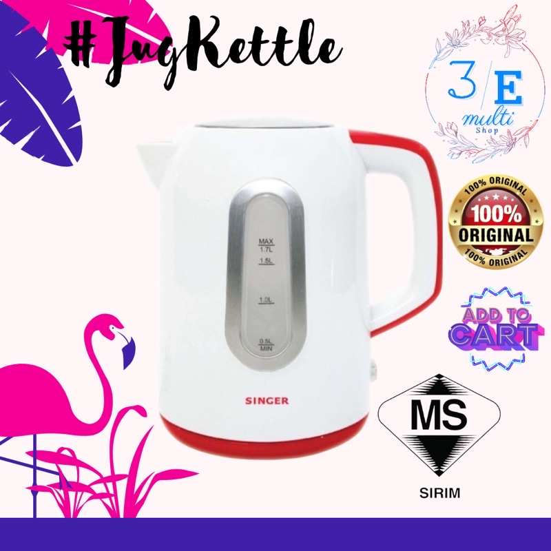 𝗥𝗲𝗮𝗱𝘆 𝗦𝘁𝗼𝗰𝗸🇲🇾 SINGER JUG KETTLE 1.7L | Shopee Malaysia
