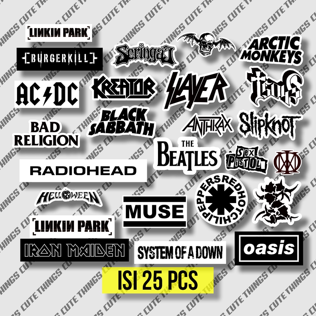 25pcs Sticker Pack BAND METAL Aesthetic LAPTOP Pack BAND METAL Series ...