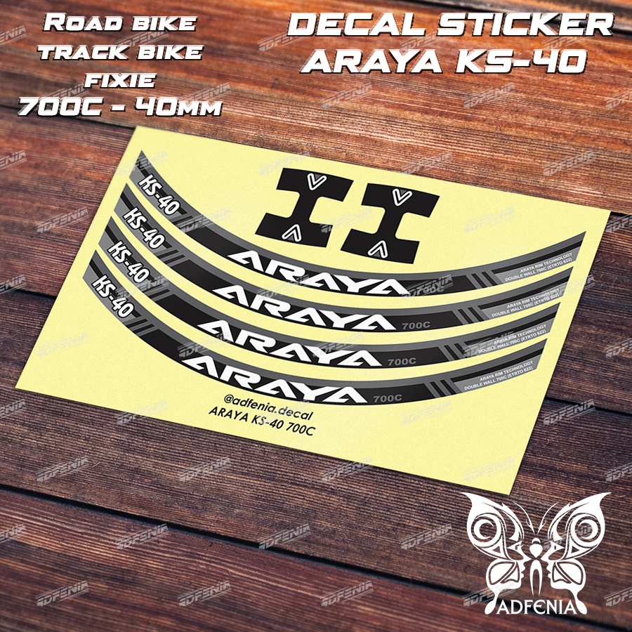 Decal Rims Araya Ks-40 Fixed Gear Road BIke Fixie Track BIke Sticker ...