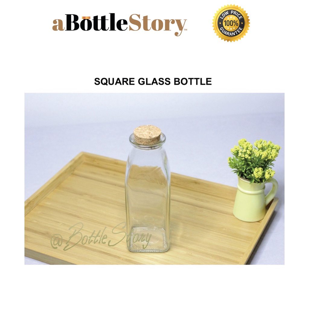 SQUARE GLASS BOTTLE | Glass Bottle Storage Container | Terrarium Jar ...