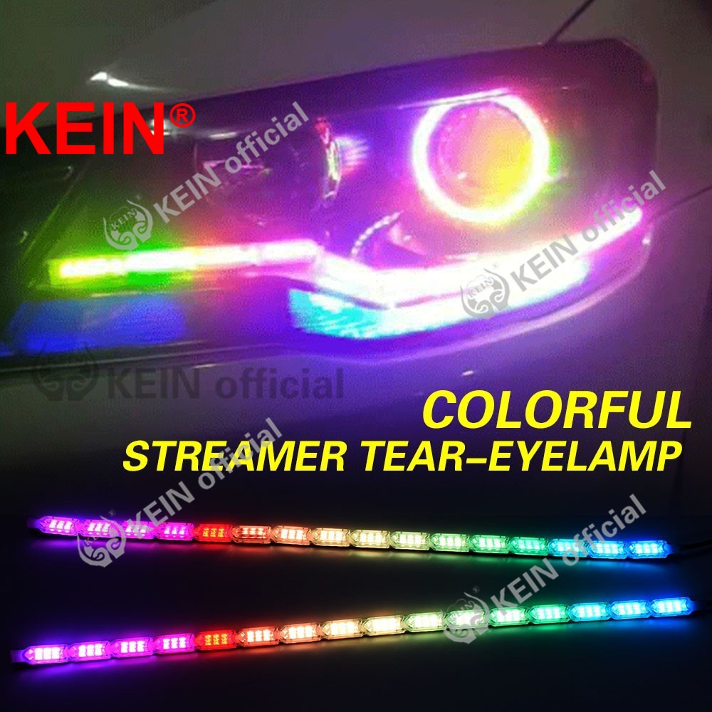KEIN 1SET Rgb Light DRL RGB LED Tear Silicone Daytime Running Light Car ...
