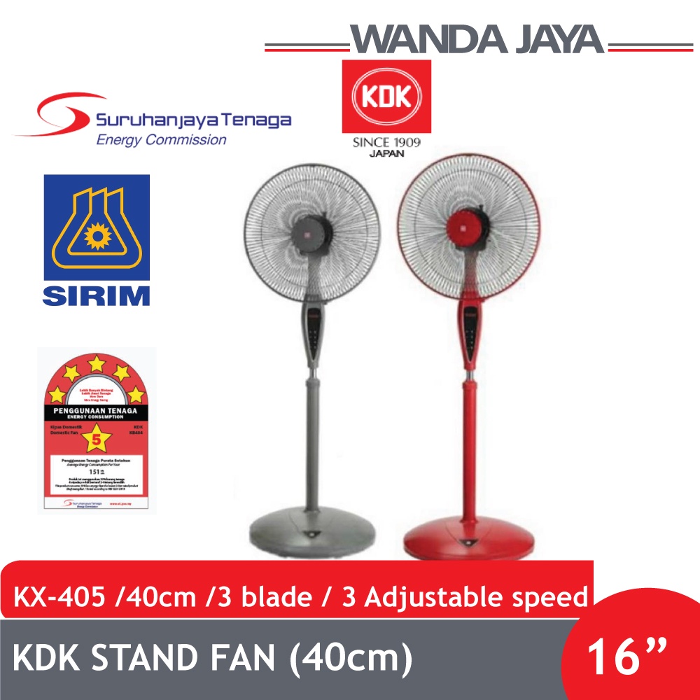 [REBATE VOUCHER] KDK Stand Fan 3 Speeds (40cm/ 16″) (KX405) Kipas Angin ...