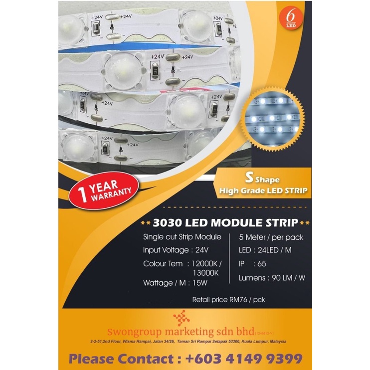 SWG LENS STRIP 12000K - 13000K 24LED/M (5meter) | Shopee Malaysia