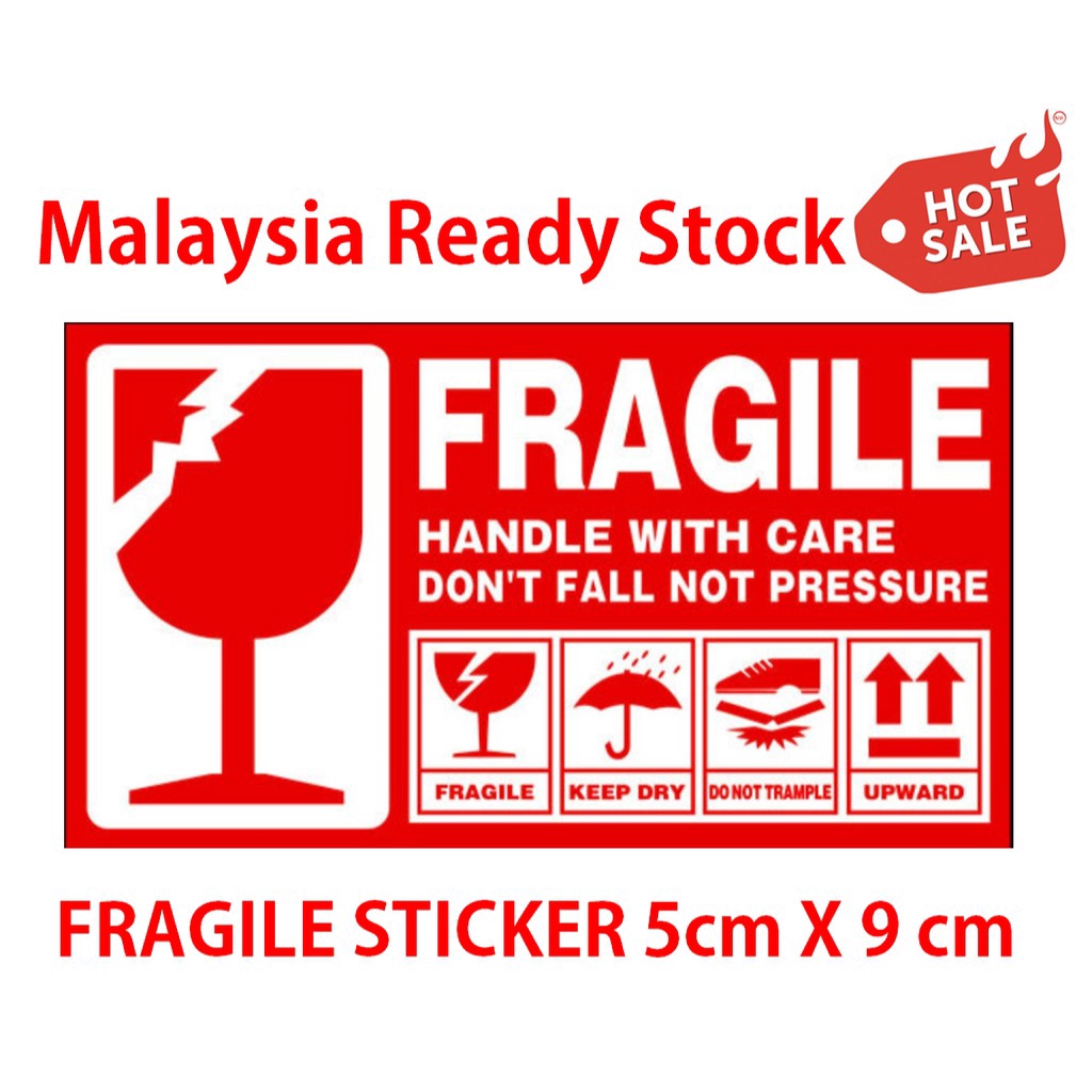5cm x 9cm High Quality printing Fragile Sticker Fragile Label | Shopee Malaysia